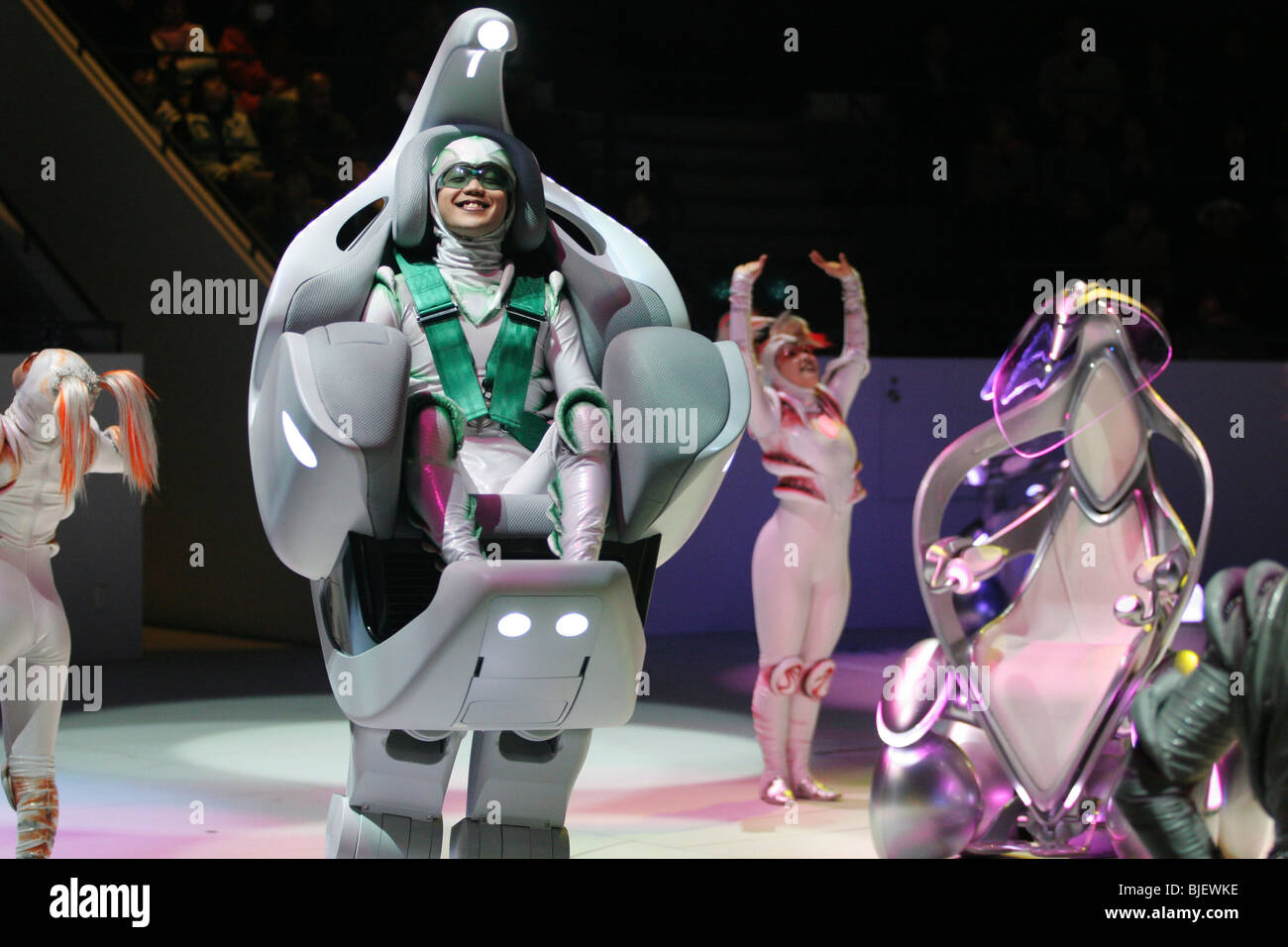Toyota 'i-unit' concept vehicles and dancers perform in a show at the ...