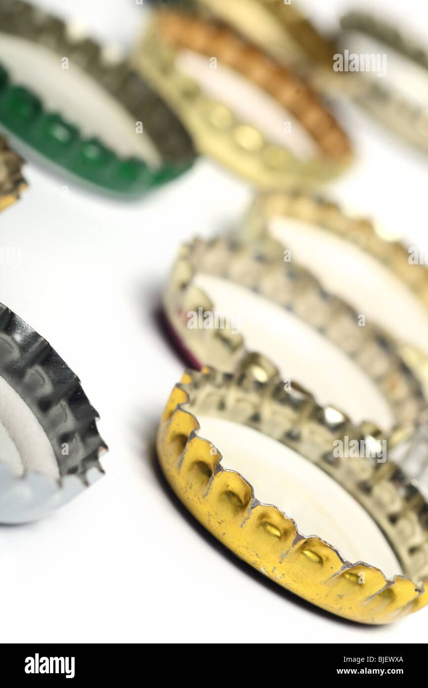 Miscellaneous beer bottle tops Stock Photo - Alamy
