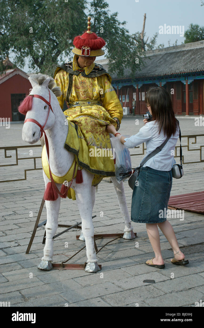 Family taking costume photos in Forbidden City, Beijing, China Stock ...