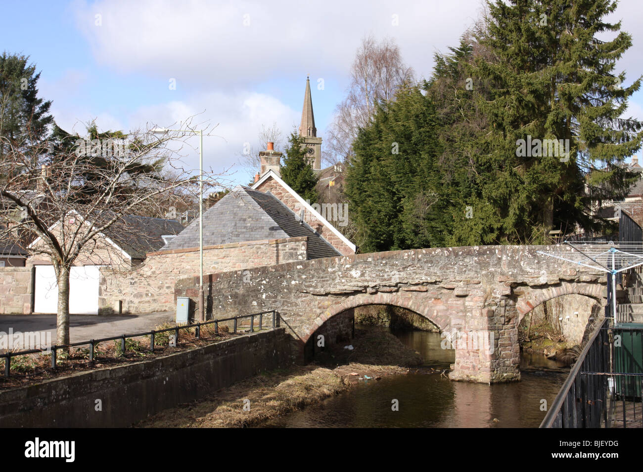 Old bridge across Alyth burn Alyth Perthshire Scotland March 2010 Stock ...