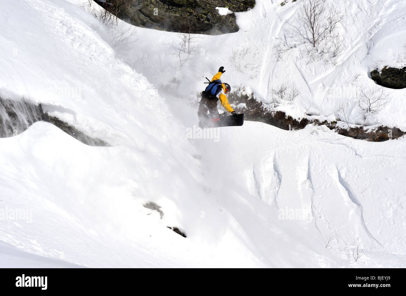 Free ride snowboard at Voss Resort Norway Stock Photo - Alamy