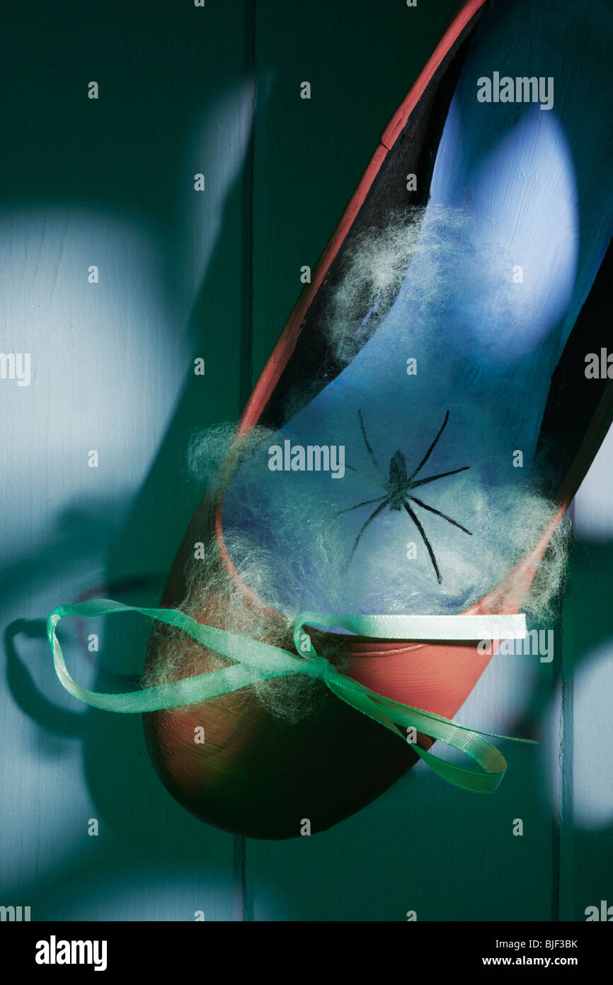 A spider sitting in a red shoe Stock Photo - Alamy