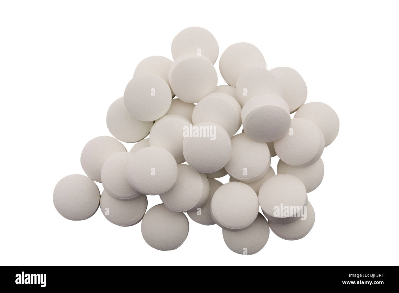 Pile of white tablets Stock Photo - Alamy