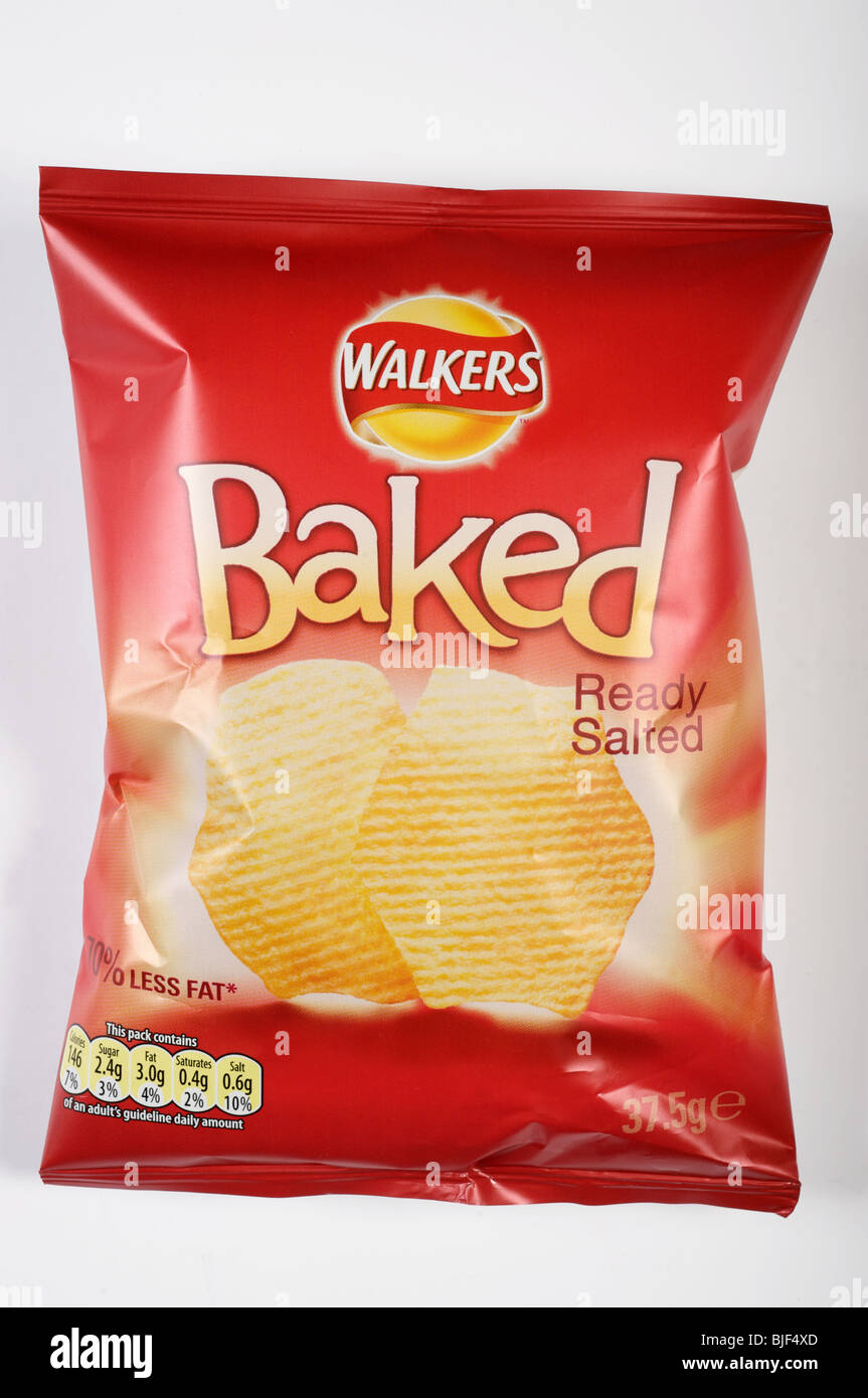 Walkers baked ready salted crisps Stock Photo - Alamy