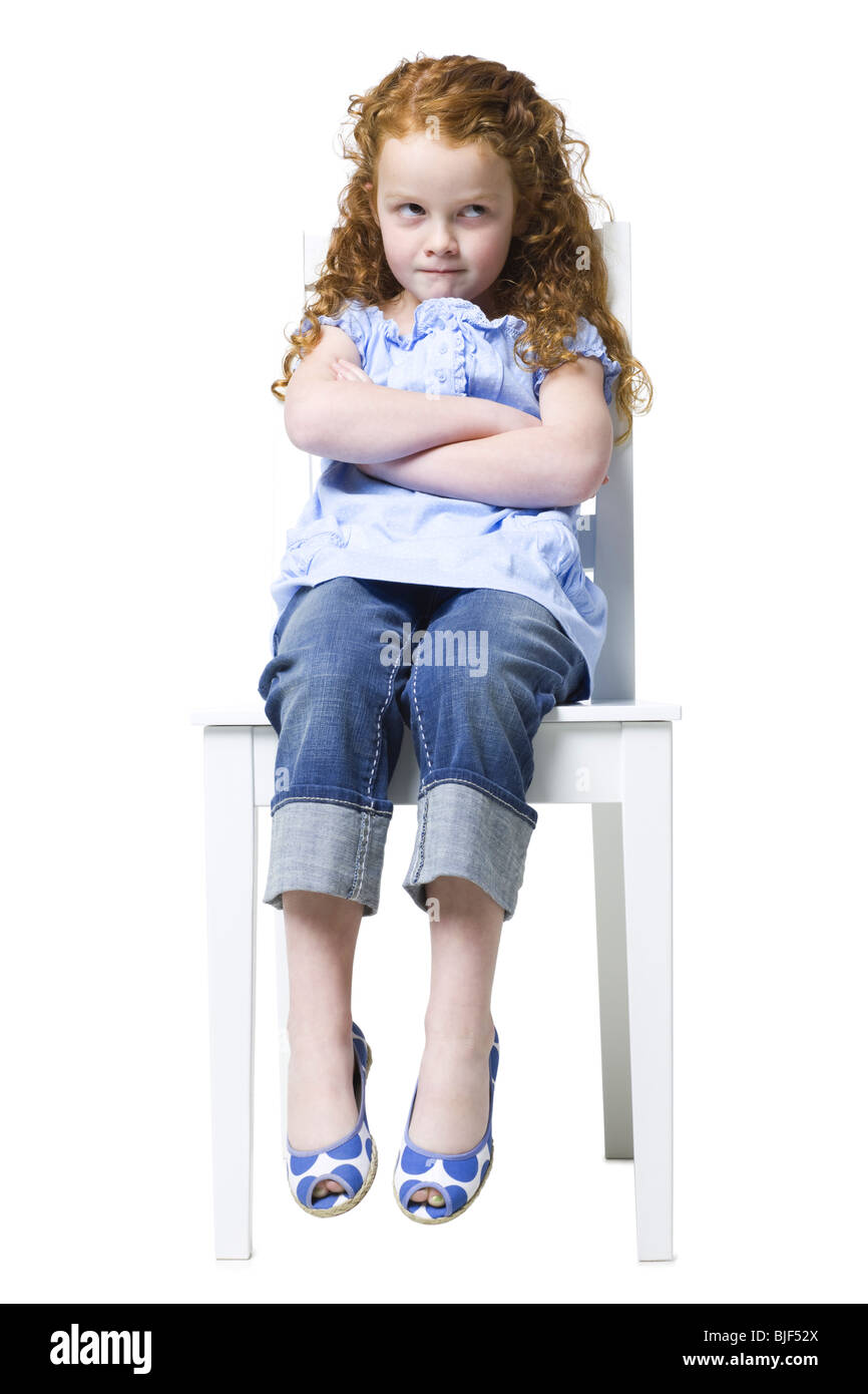 Sitting with arms folded Cut Out Stock Images & Pictures - Alamy