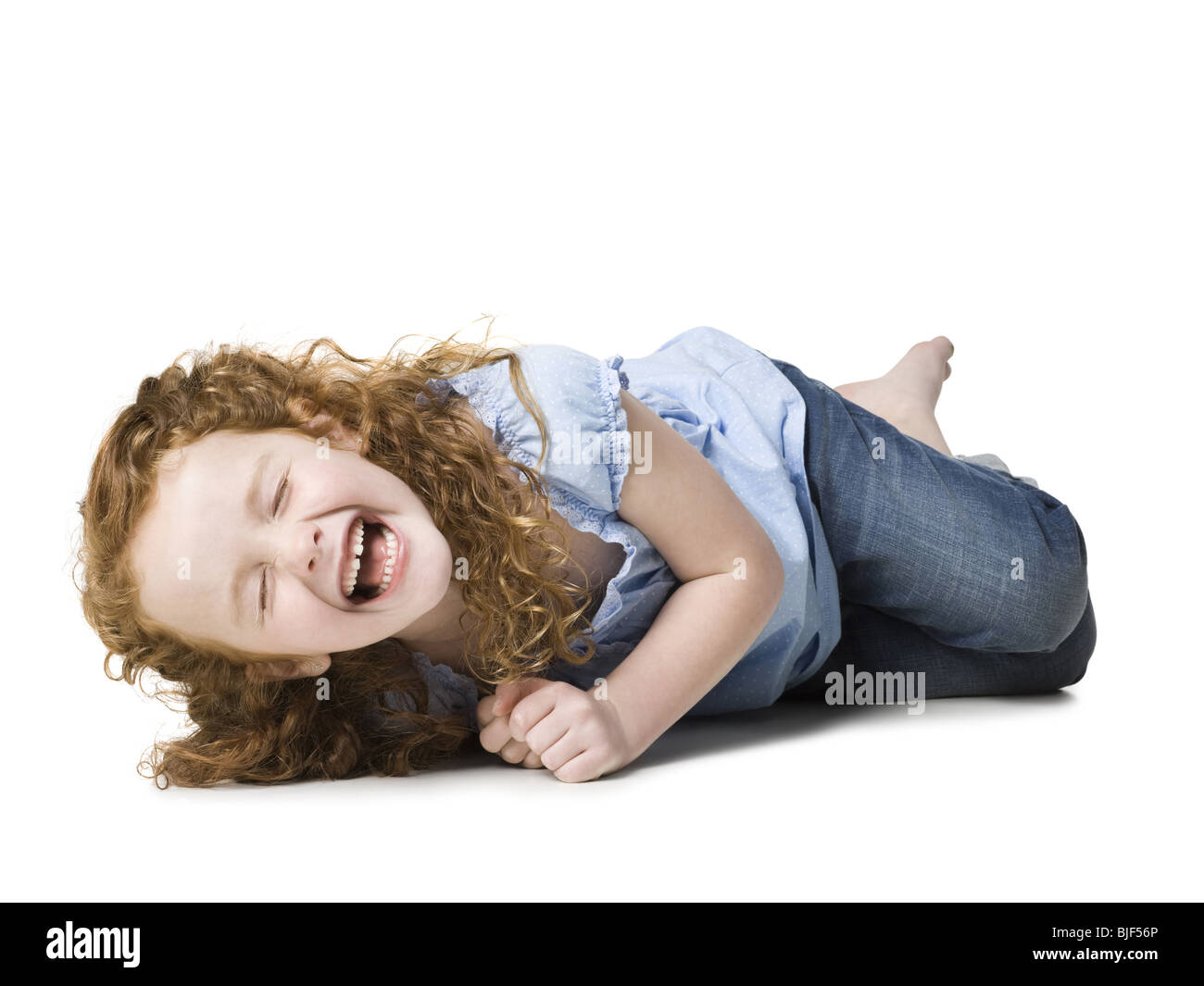 Girl in blue white long Cut Out Stock Images & Pictures - Alamy