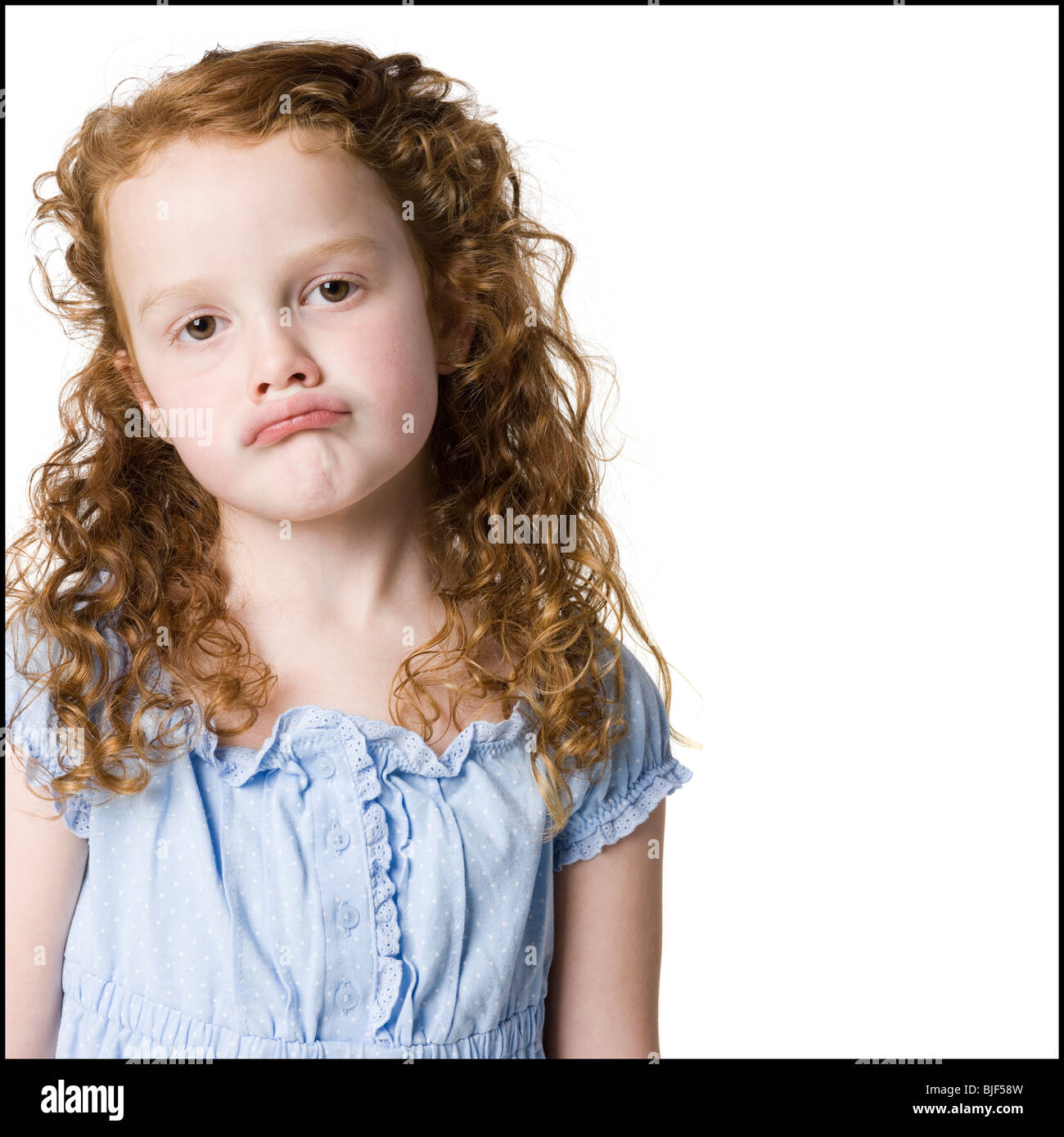 girl in a blue shirt Stock Photo - Alamy