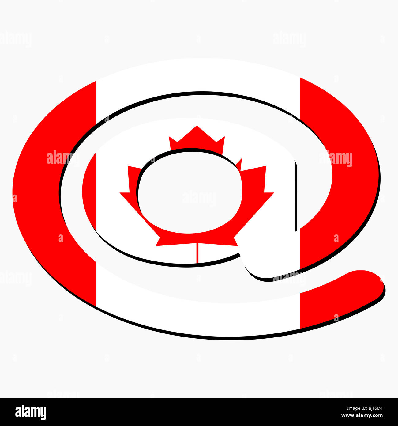 e-mail address AT symbol with Canadian flag illustration Stock Photo ...