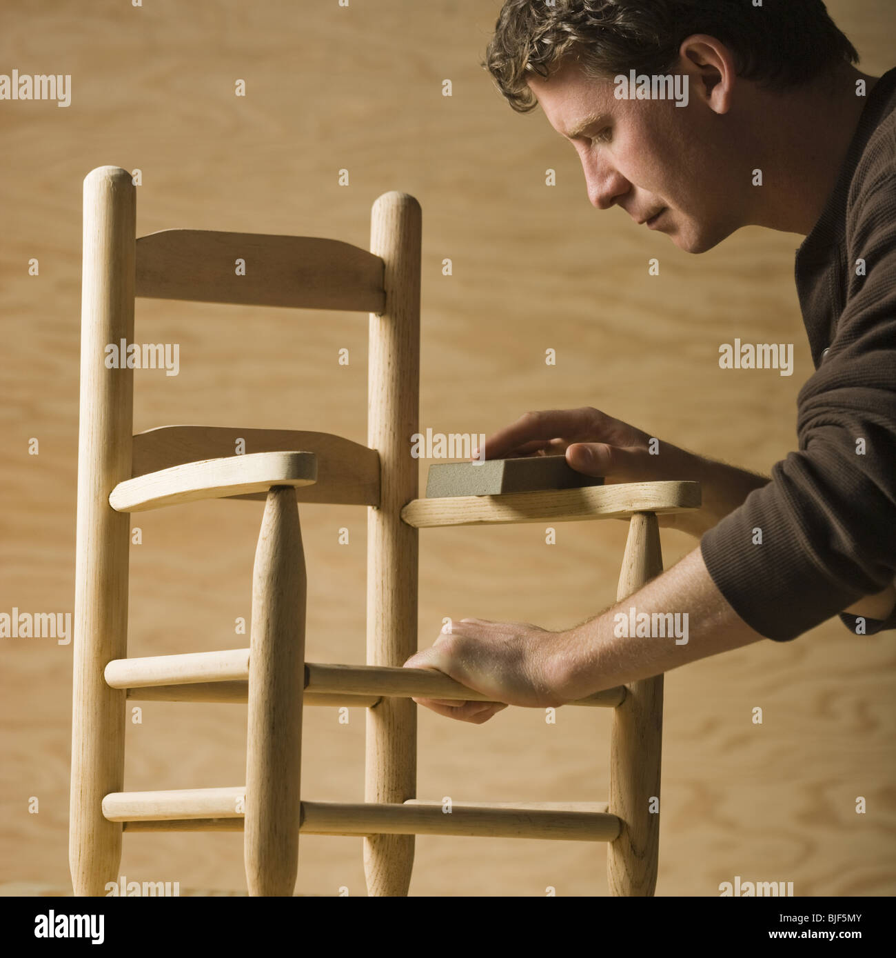 man making a chair Stock Photo - Alamy