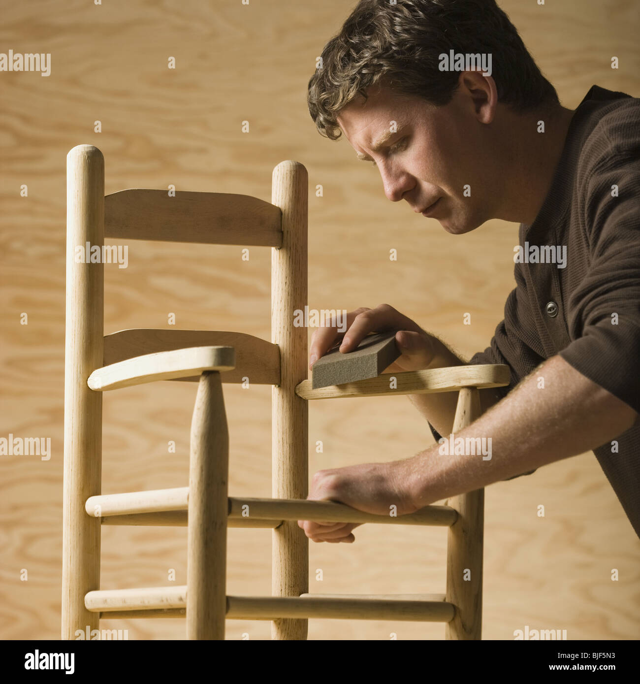 man making a chair Stock Photo - Alamy