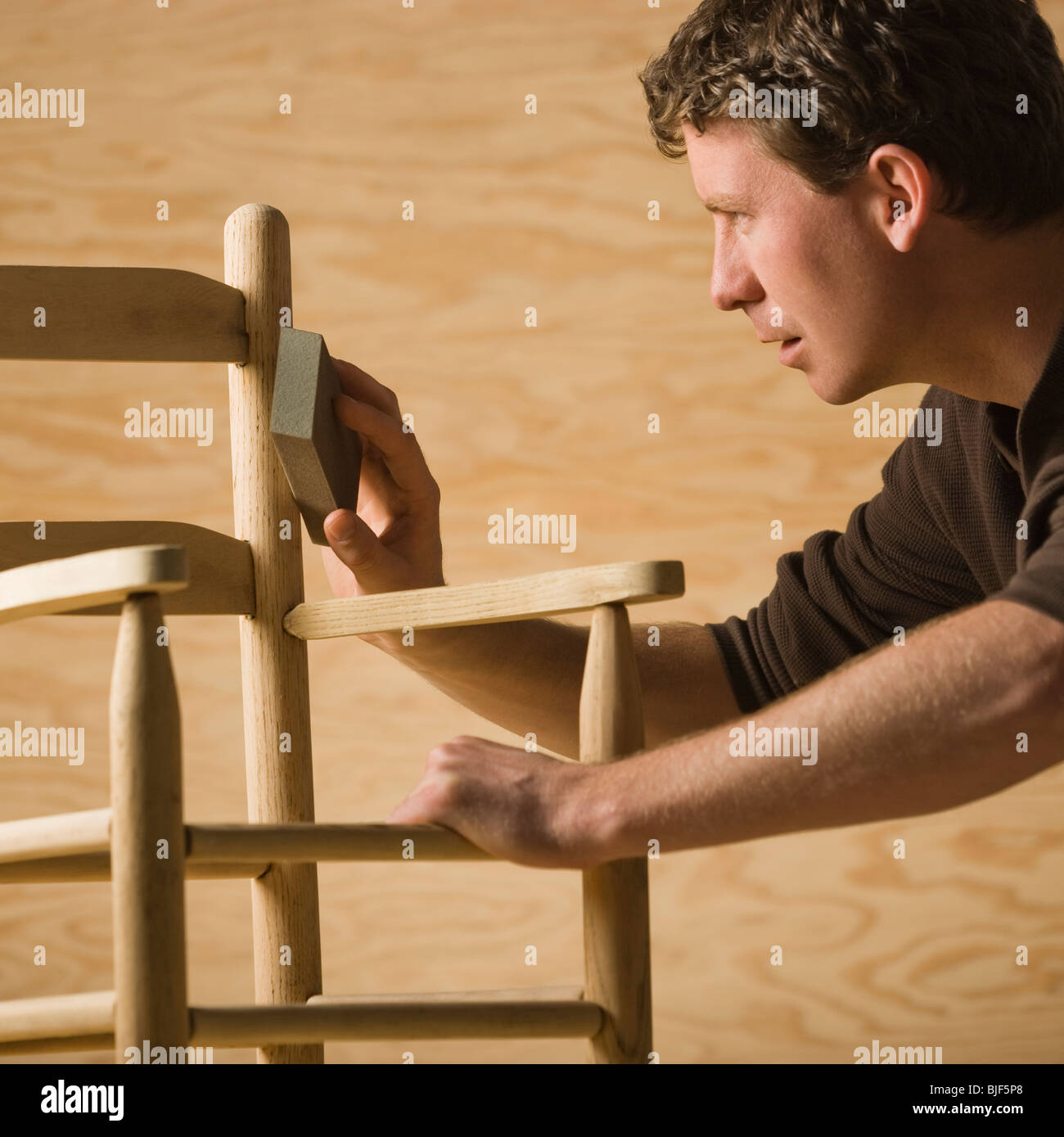 man making a chair Stock Photo - Alamy