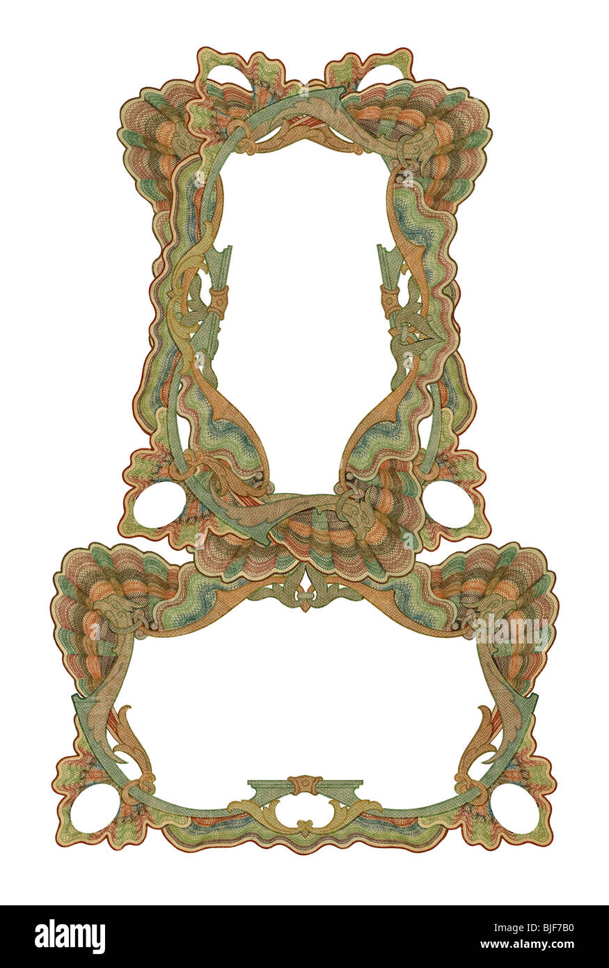 Luxuriously illustrated old colored victorian frame Stock Photo - Alamy