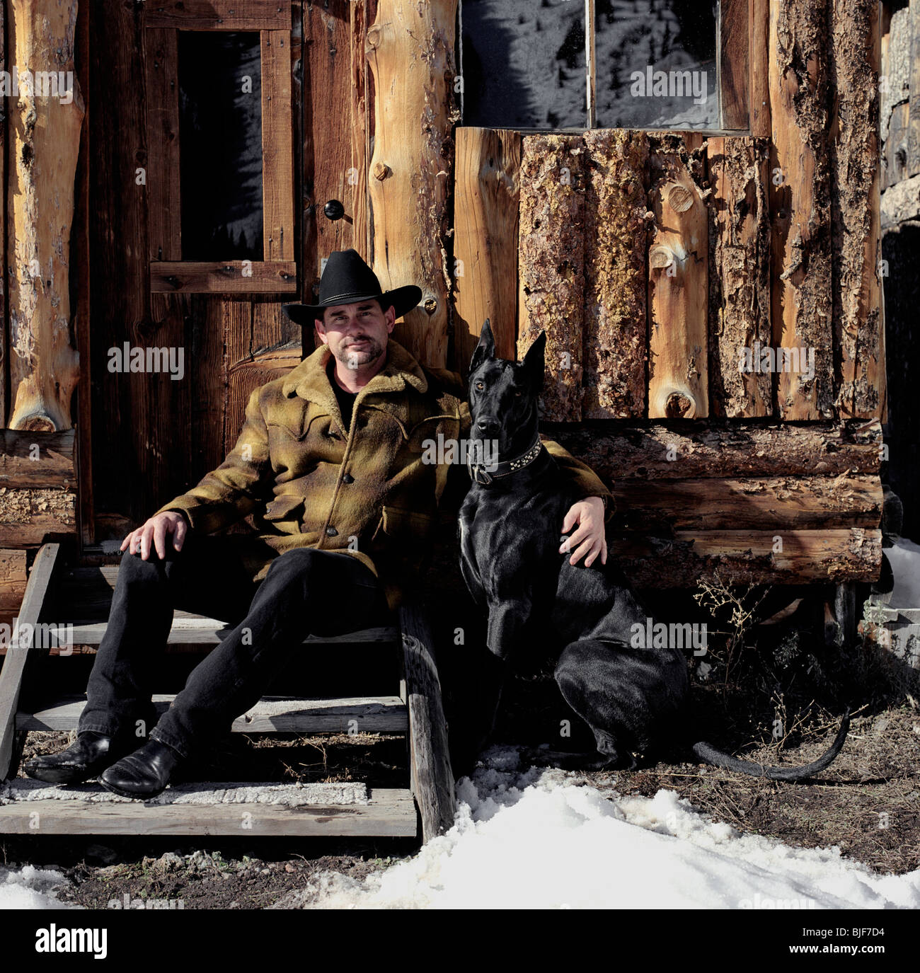 cowboy and his dog Stock Photo - Alamy