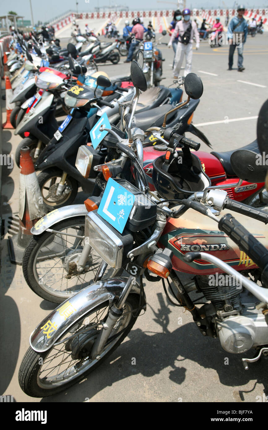 Motorcycles in a driving school, Macao, China Stock Photo - Alamy
