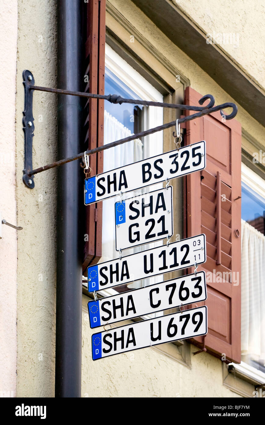 Shop Sign made from Car Number Plates, Schwäbisch Hall, Baden ...