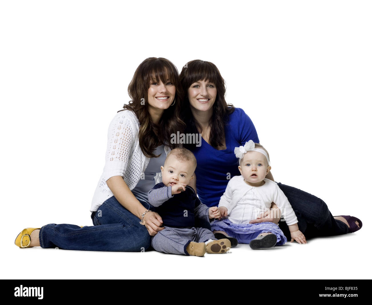 two mothers and their babies Stock Photo - Alamy
