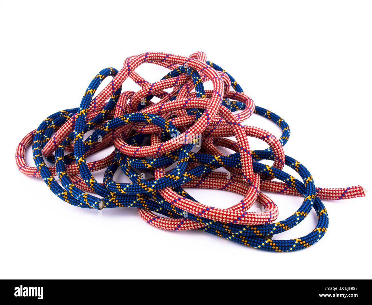 Climbing rope on white background Stock Photo - Alamy
