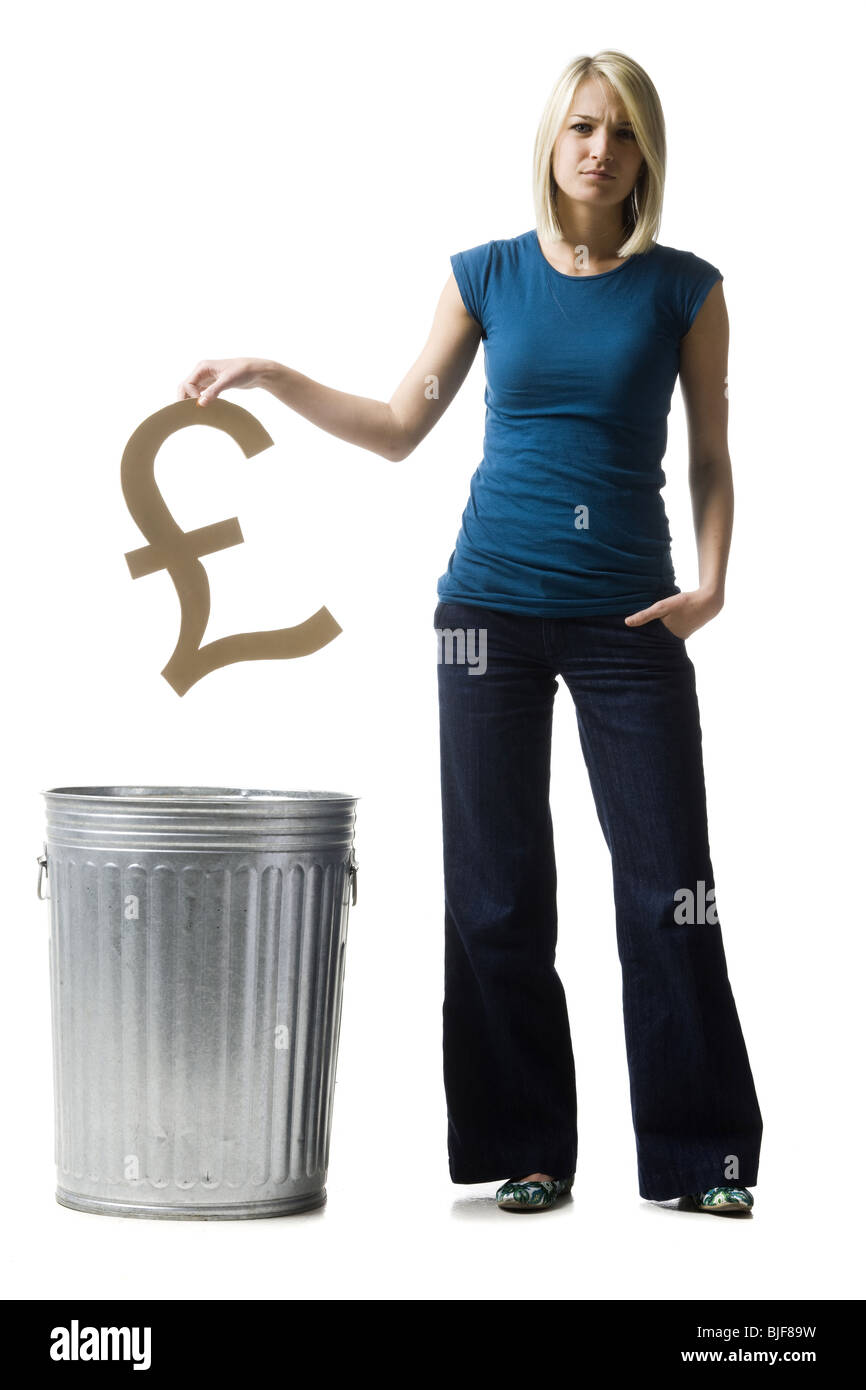 Woman in jeans front Cut Out Stock Images & Pictures - Alamy