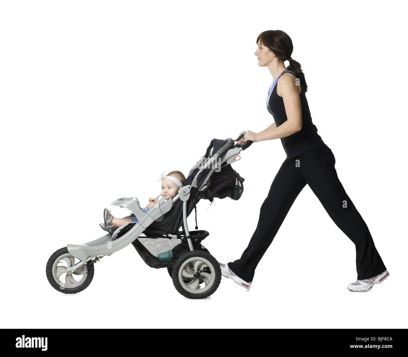 Woman stroller fitness Cut Out Stock Images & Pictures - Alamy
