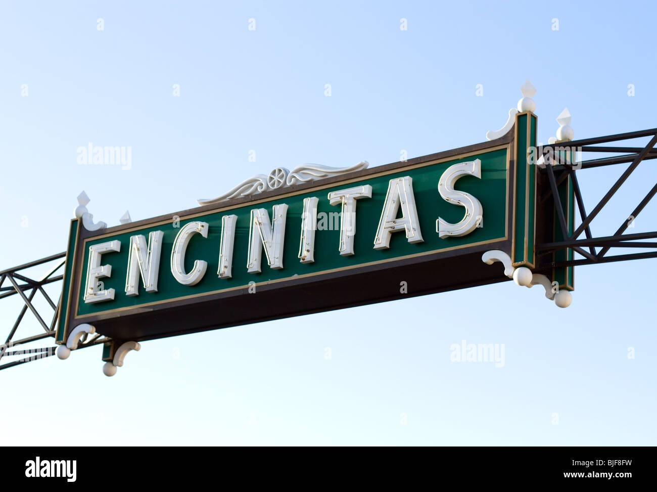The welcome sign into Encinitas, California Stock Photo - Alamy
