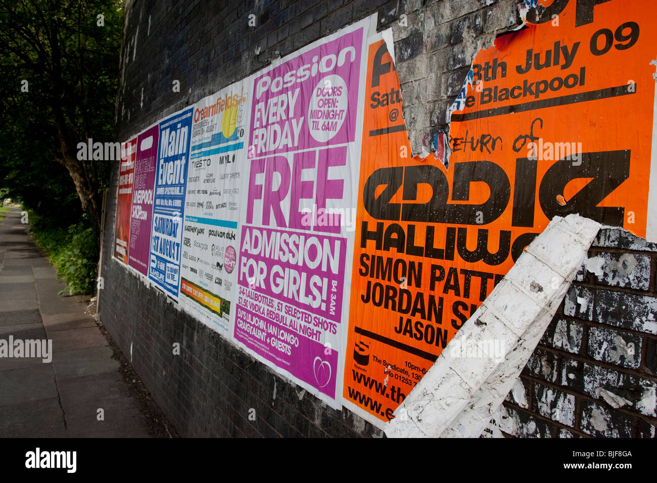 fly posters in Liverpool Stock Photo - Alamy