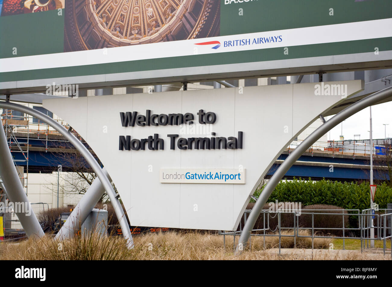 Welcome To North Terminal Sign At Gatwick Airport Stock Photo - Alamy