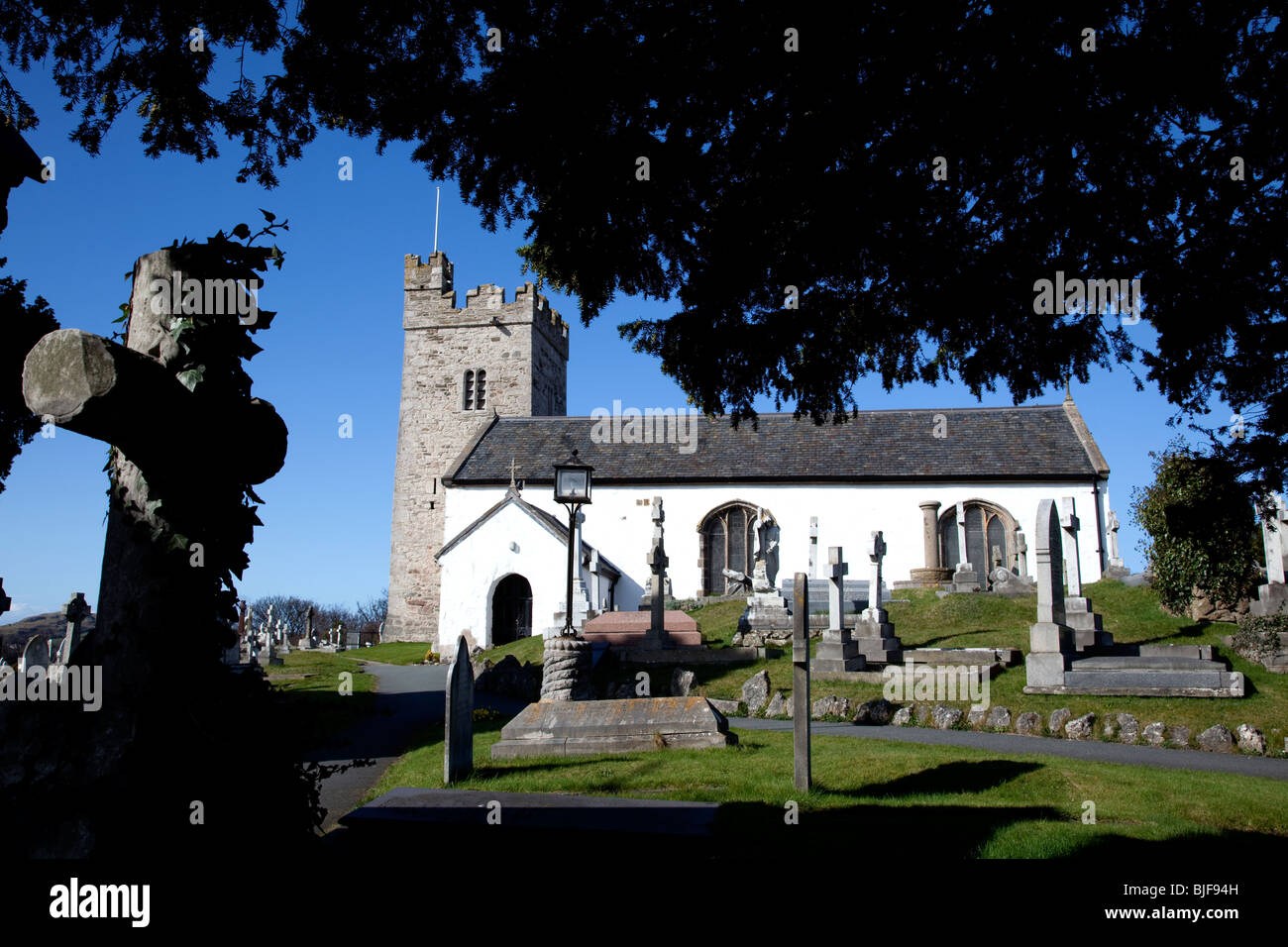 The 13th century Welsh church of St Trillo in the ancient parish of ...