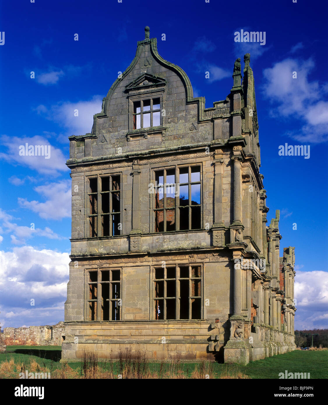 The ruin of the Elizabethan manor house of Moreton Corbet near Shawbury ...