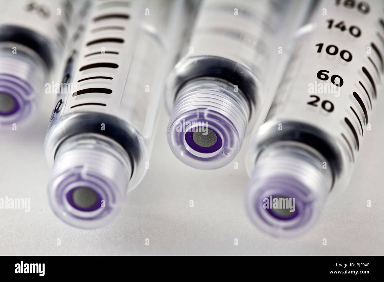 Syringes insulin isolated on white background Stock Photo - Alamy