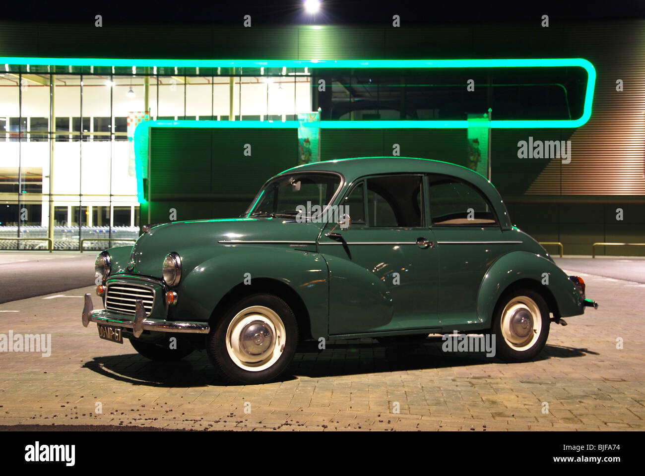 1966 Morris Minor two-door saloon in almond green Stock Photo - Alamy