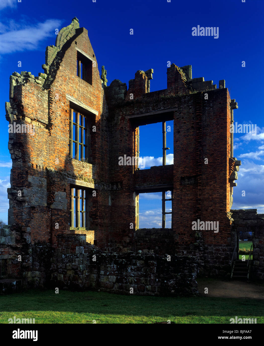 The ruin of the Elizabethan manor house of Moreton Corbet near Shawbury ...