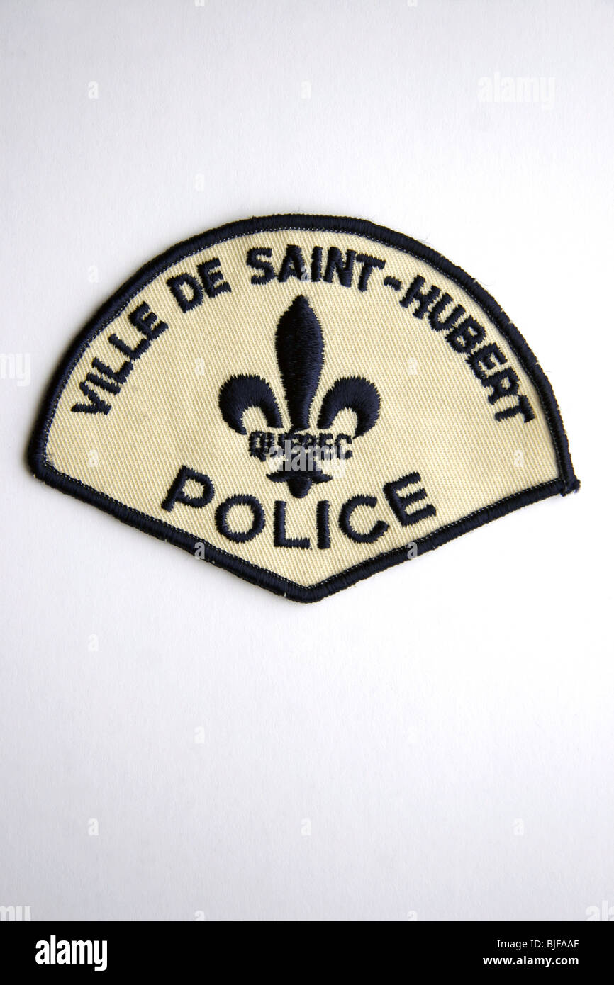Patch of Ville De Saint-Hubert Police department, Quebec, Canada Stock ...