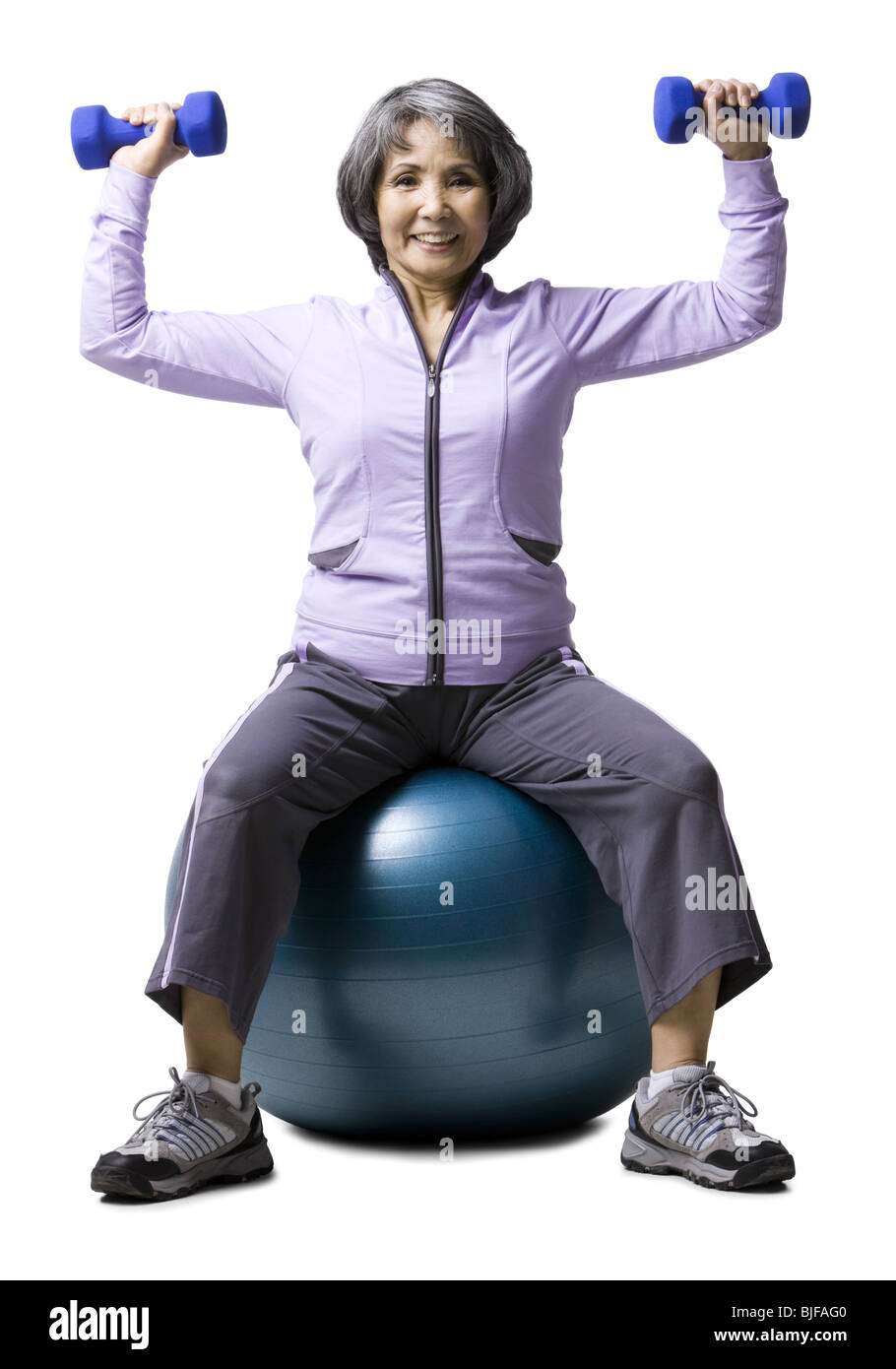 Senior woman short grey hair Cut Out Stock Images & Pictures - Alamy