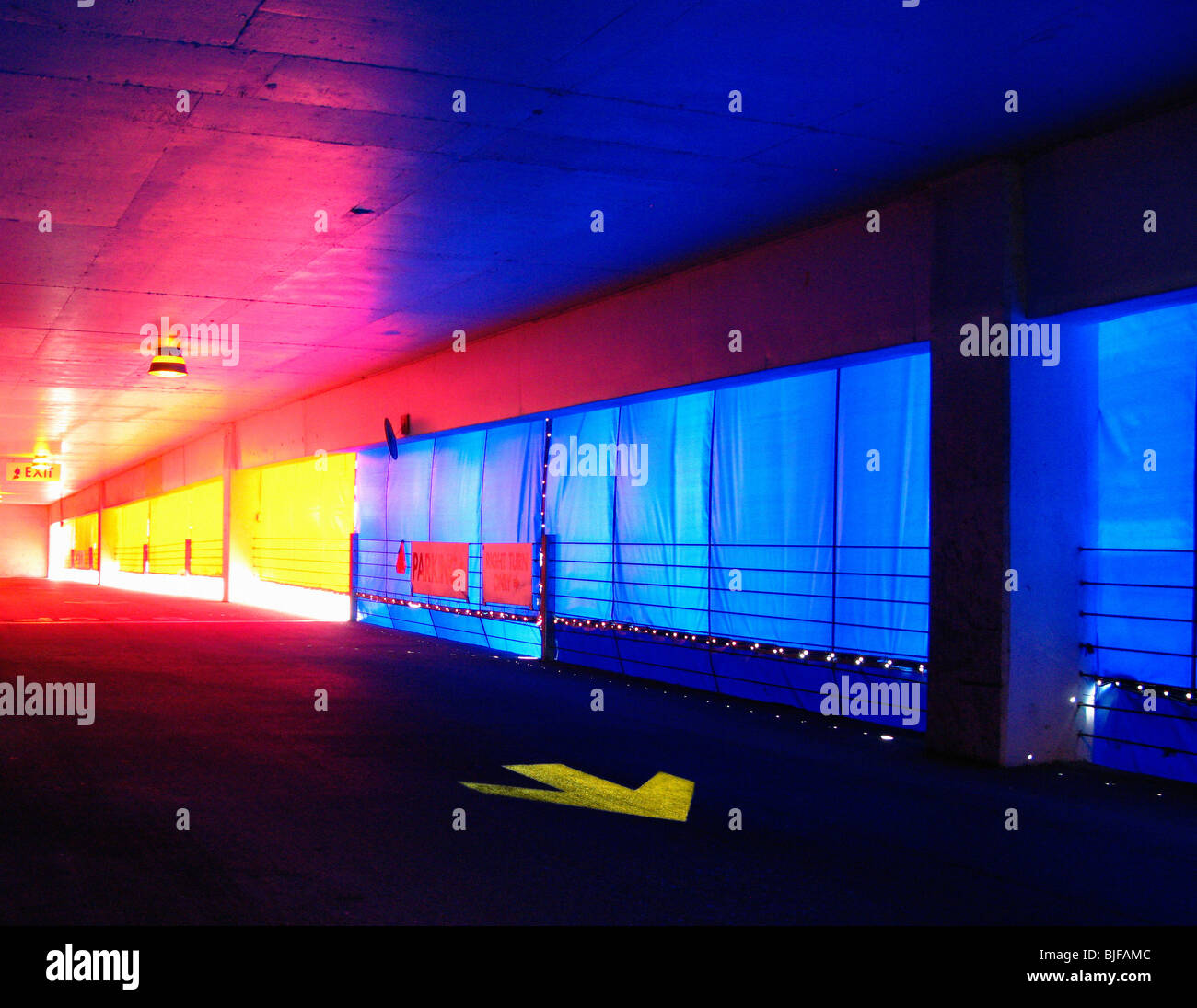 Colorful abstract parking garage Stock Photo - Alamy