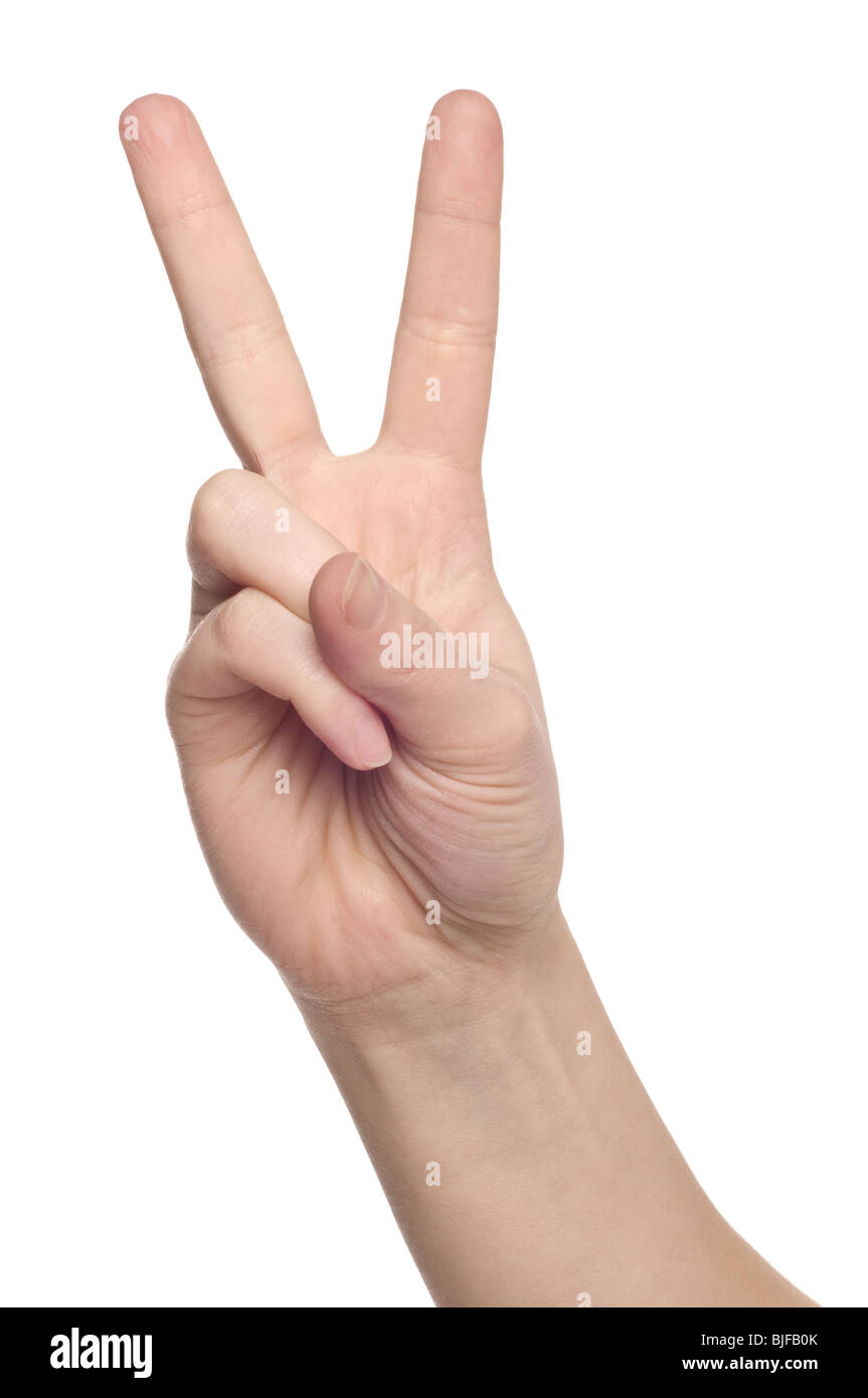 Isolated victory sign hi-res stock photography and images - Alamy