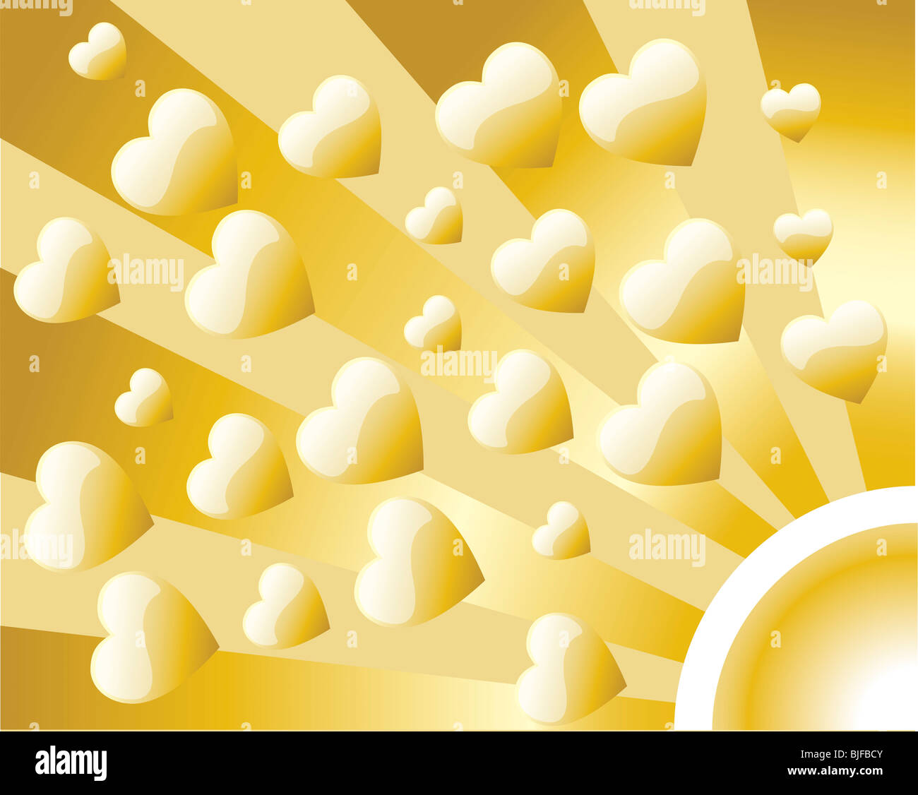 Hearts golden retro background Stock Photo - Alamy