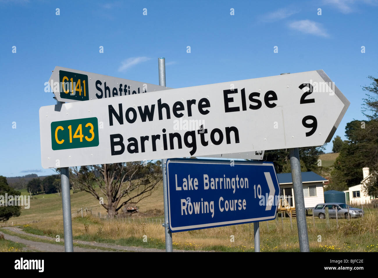 Road sign to 'Nowhere Else', Tasmania, Australia Stock Photo - Alamy