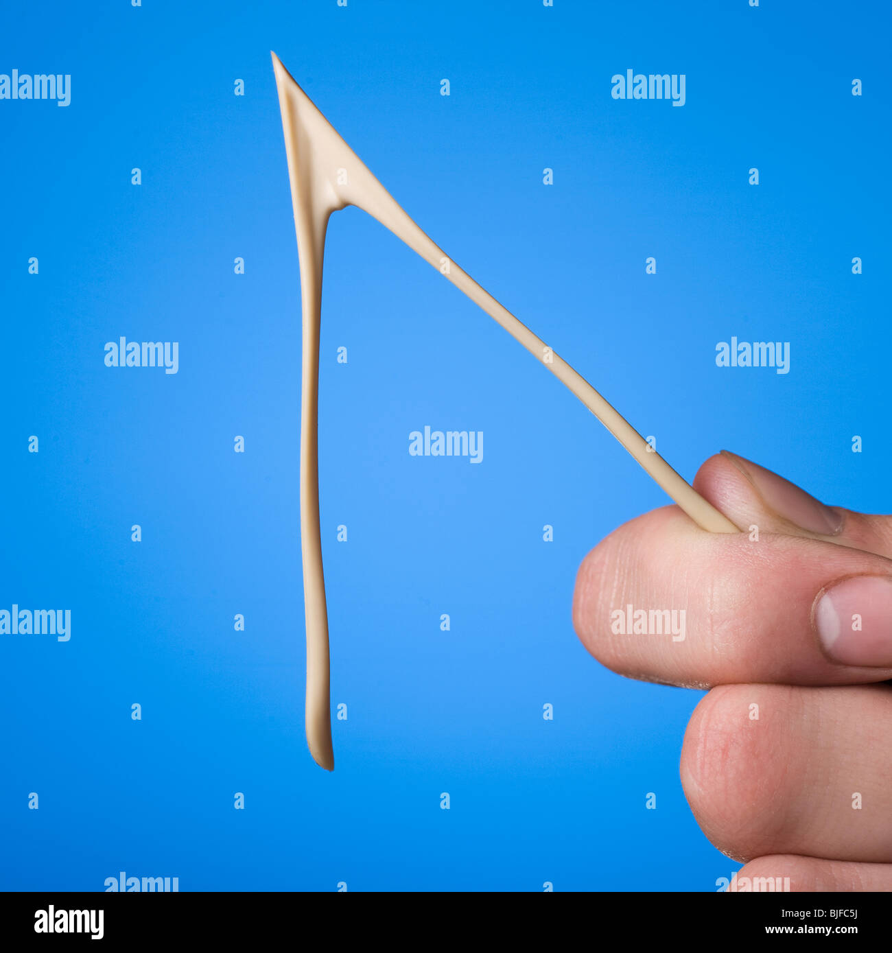 Hand holding a wishbone Stock Photo - Alamy
