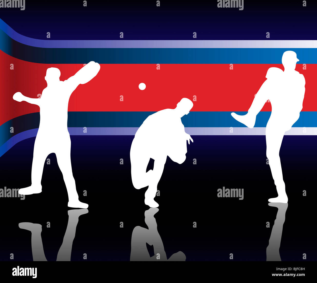 Baseballer Silhouette with United States of America Background Stock ...