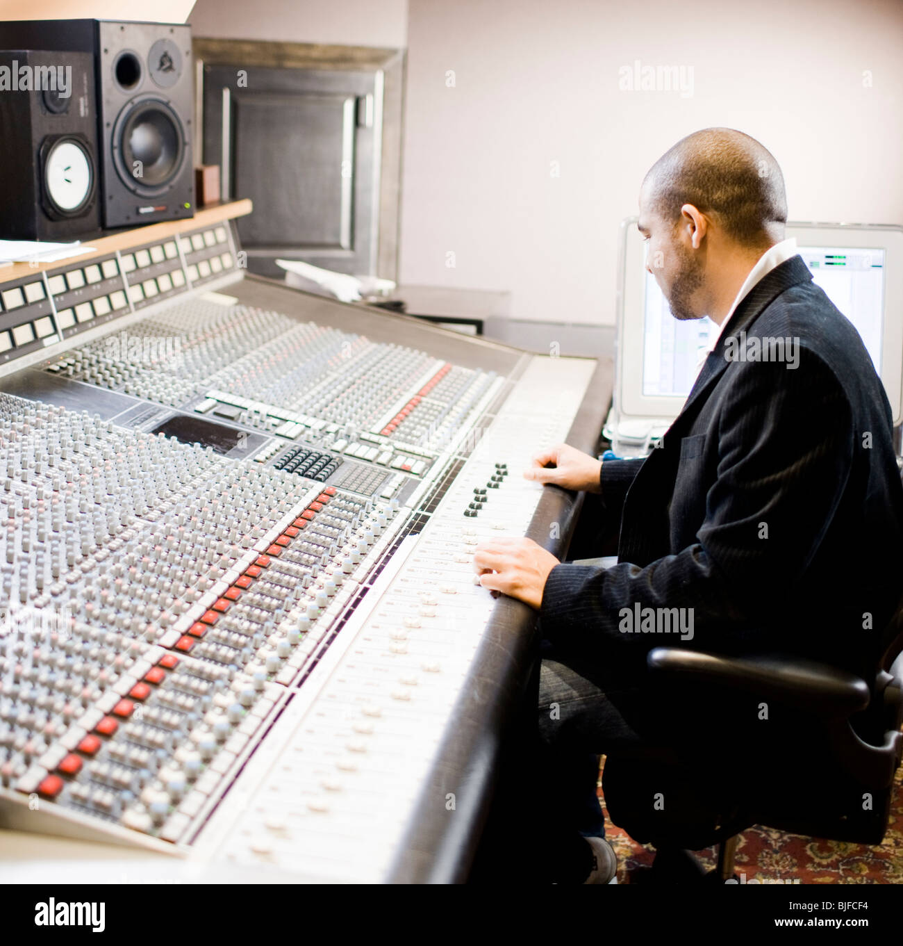 man working in a recording studio Stock Photo - Alamy