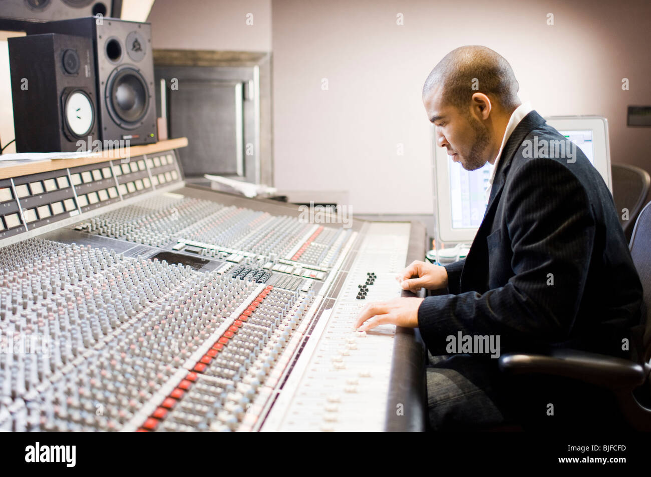 man working in a recording studio Stock Photo - Alamy