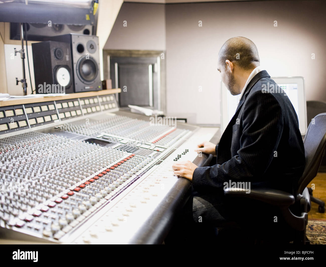 man working in a recording studio Stock Photo - Alamy
