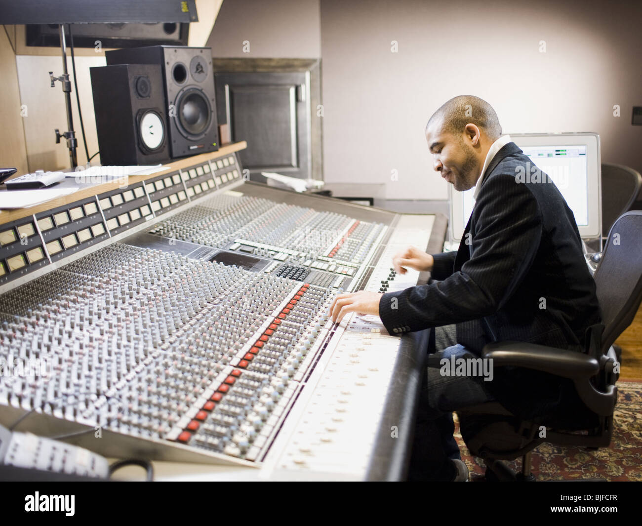 man working in a recording studio Stock Photo - Alamy