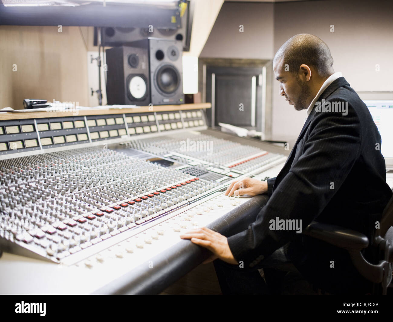 man working in a recording studio Stock Photo - Alamy