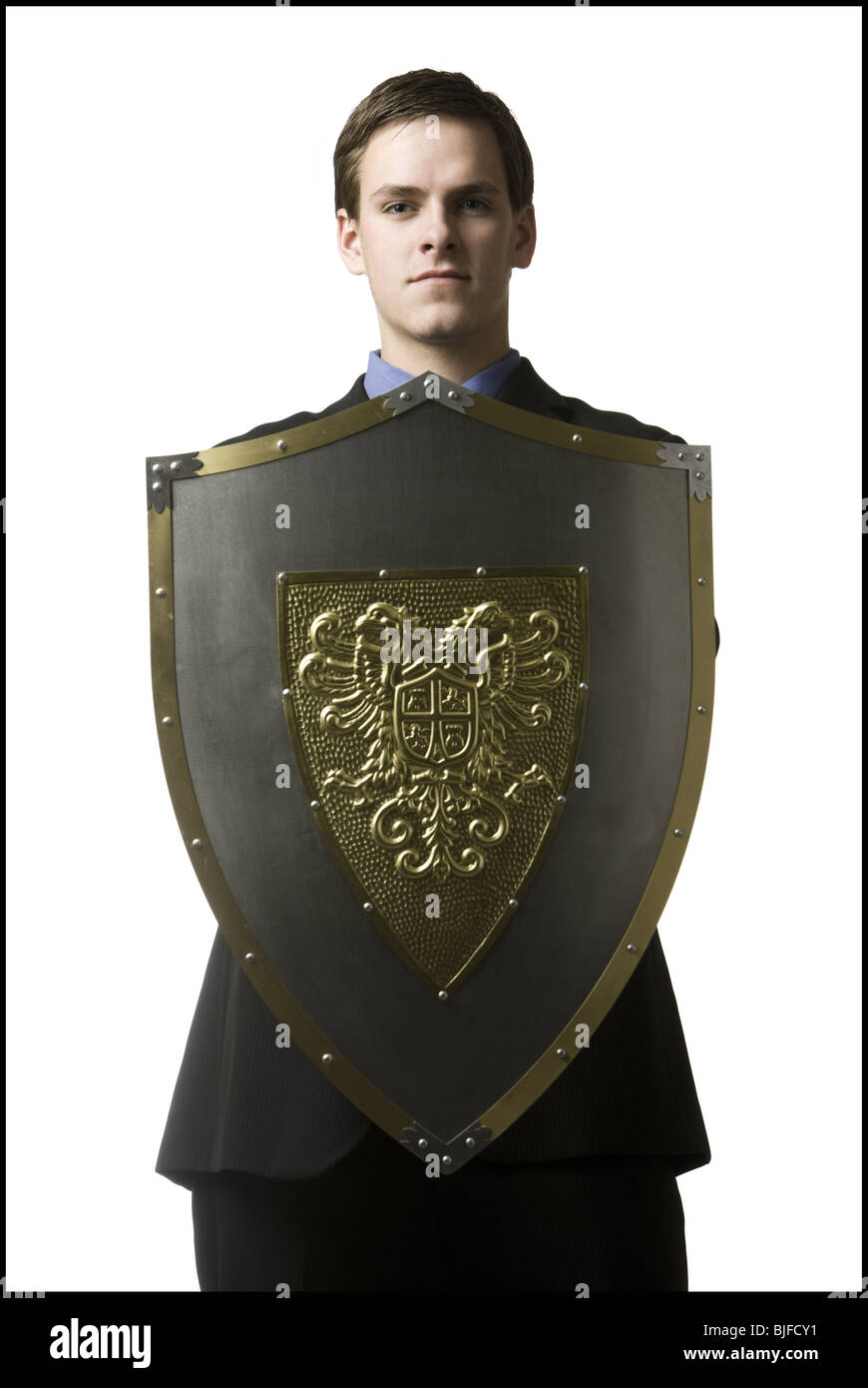 Holding up a shield hi-res stock photography and images - Alamy