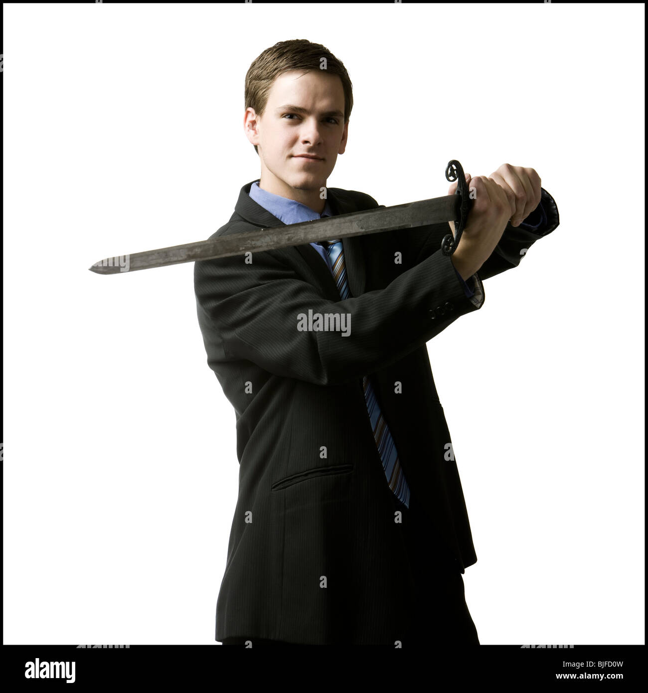 Businessman with sword hi-res stock photography and images - Alamy