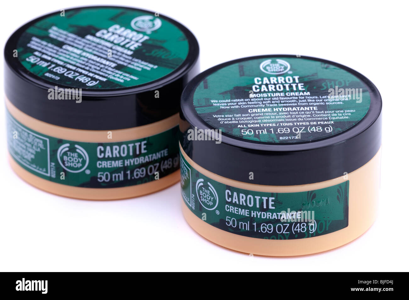 two 50ml tubs of Carotte Carrot creme hydratante moisturiser cream ...