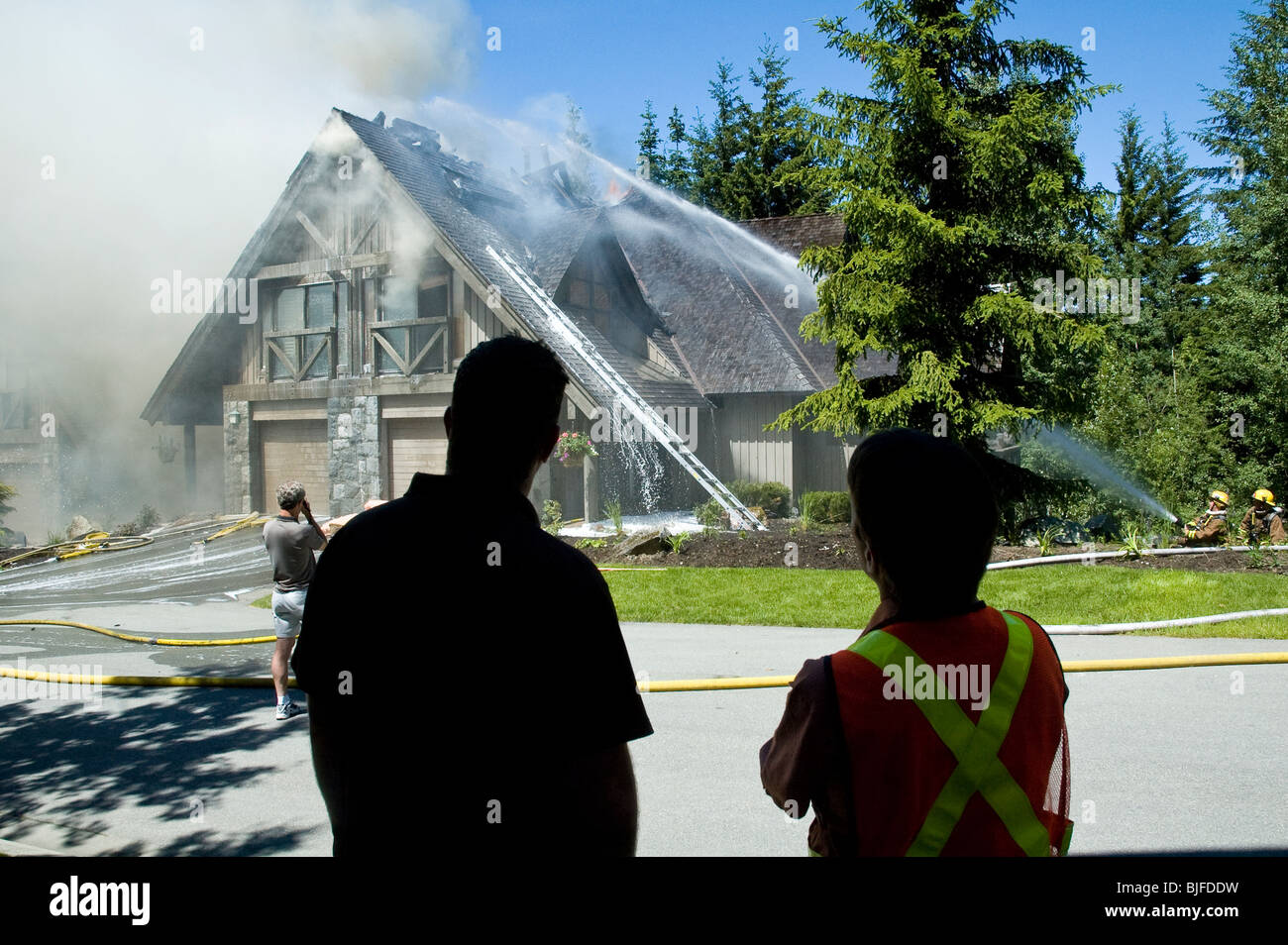 This an image of a firefighting scene in British Columbia Canada Stock ...