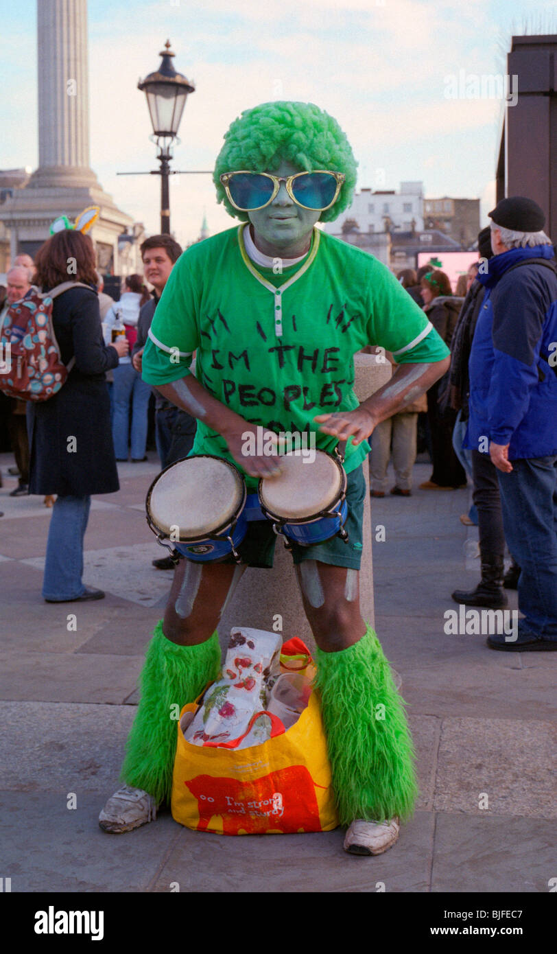 st patricks day parade london 2010 irish elvis playing the bongo drums ...