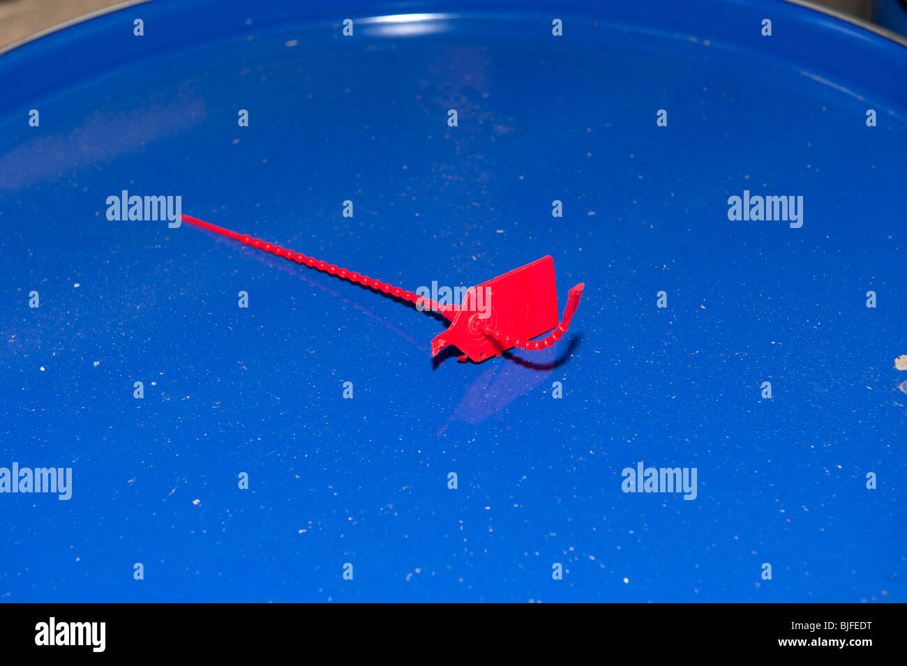Fire extinguisher safety tamper proof tab Stock Photo - Alamy